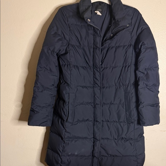 J. Crew | Jackets & Coats | J Crew Womens Black Down Filled Long Puffer ...